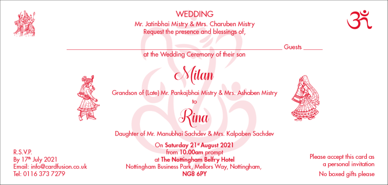 Hindu Wedding Invitation Wordings - CardFusion