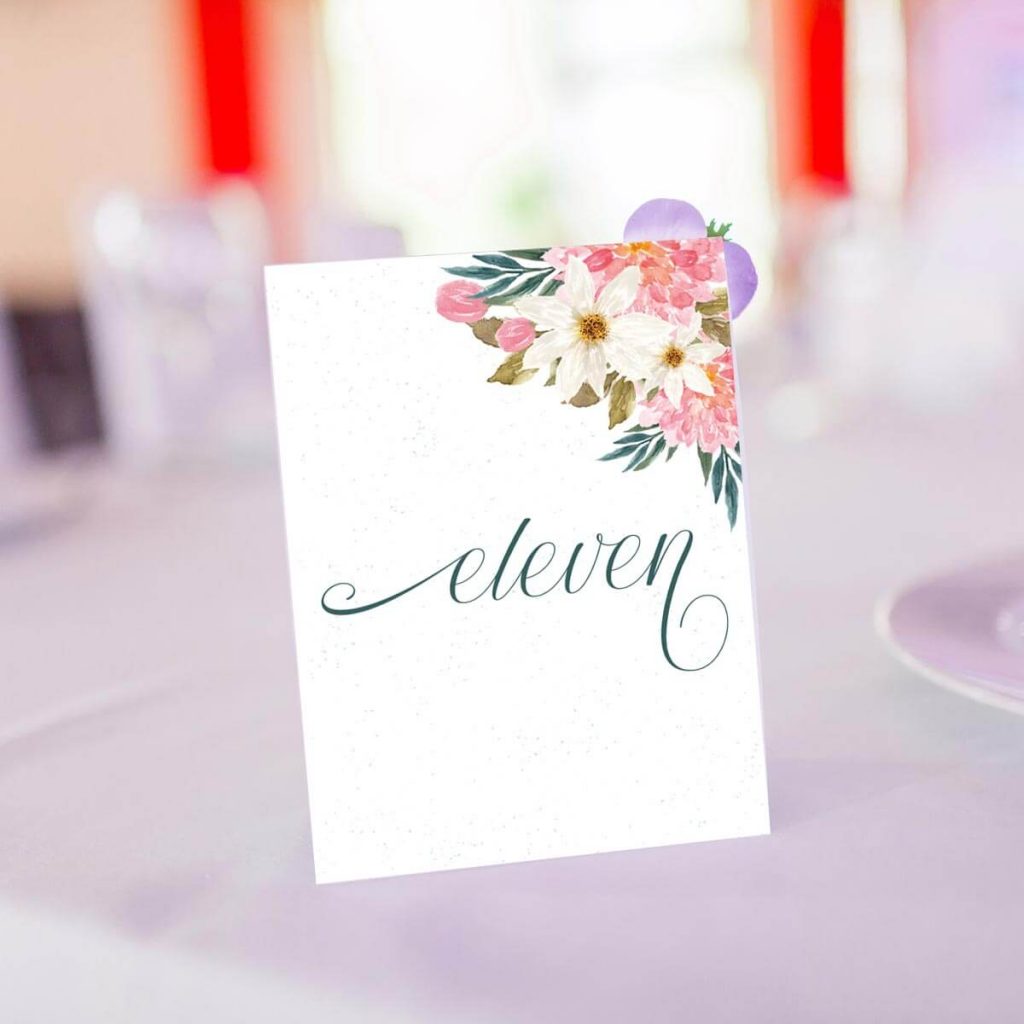 Eucalyptus Theme Wedding Table Number | CardFusion