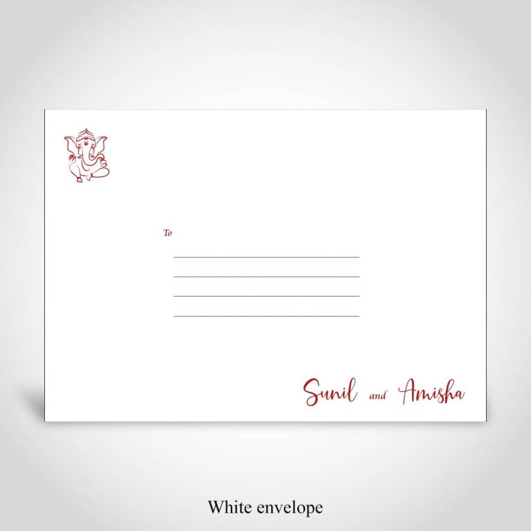 Red Watercolour Hindu Wedding Card – CF212