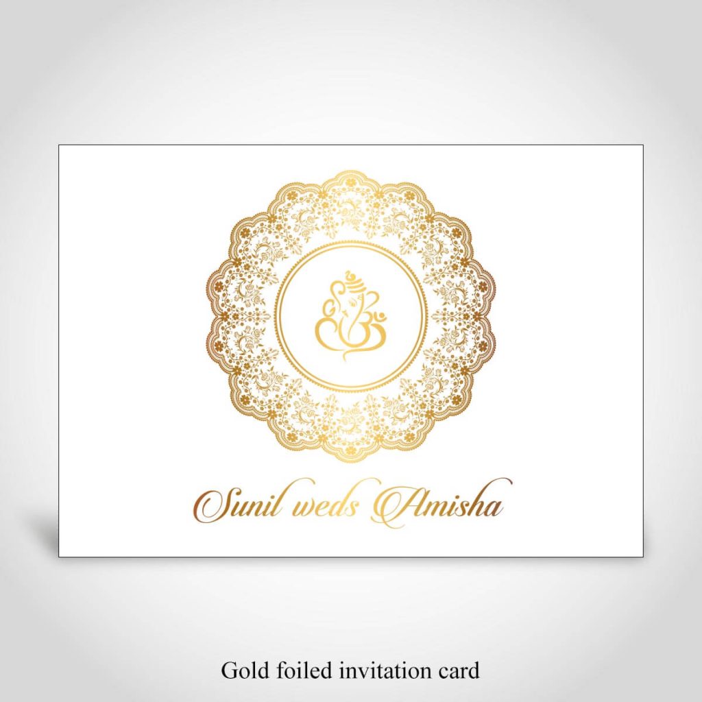 Hindu Wedding Invitation, Gold Foiled | CardFusion